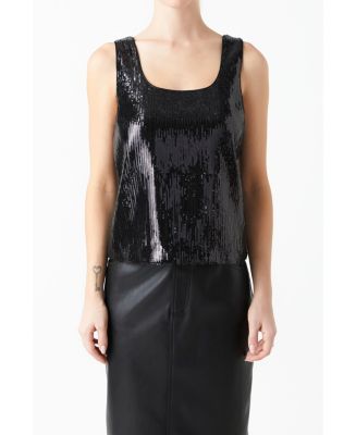 Women's Sequin Sleeveless Top - Macy's
