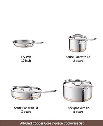 All-Clad Copper Core Cookware Set, 7 Piece - Macy's