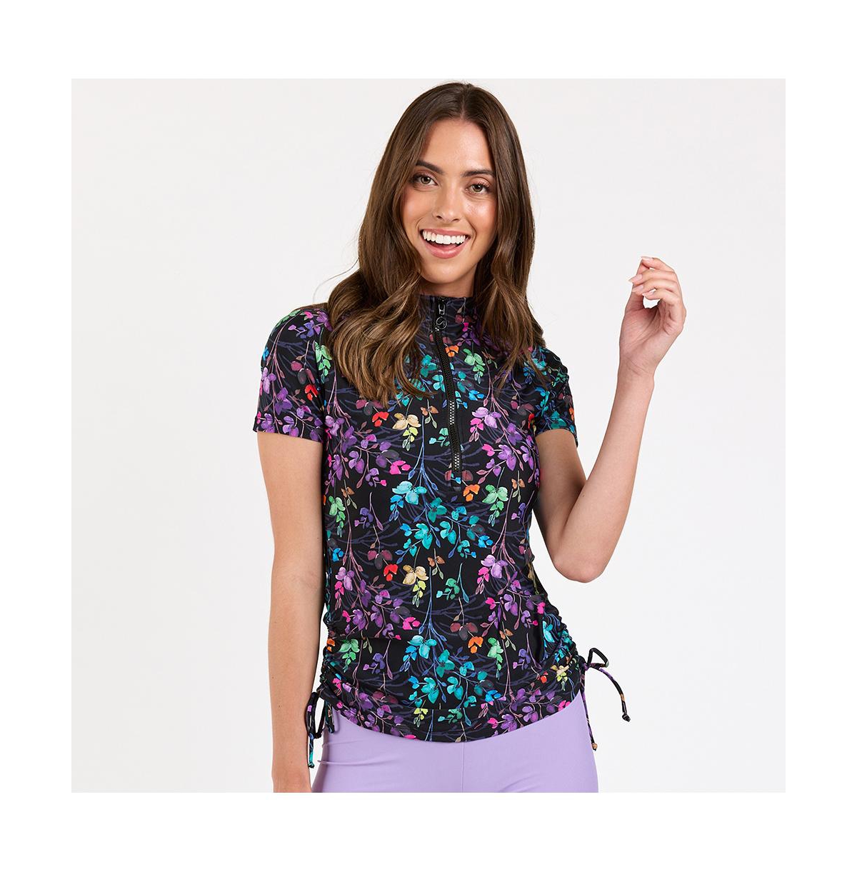 Click here for Calypsa Womens Half-Zip Adele Swim Top - Majestic... prices