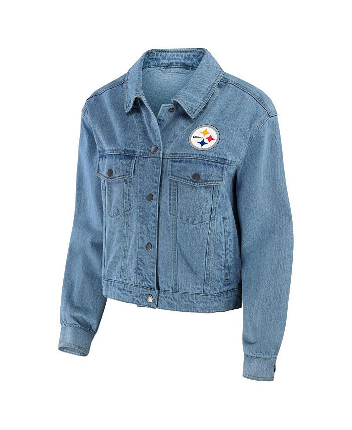 WEAR by Erin Andrews Women's Pittsburgh Steelers Full-Snap Denim Jacket ...