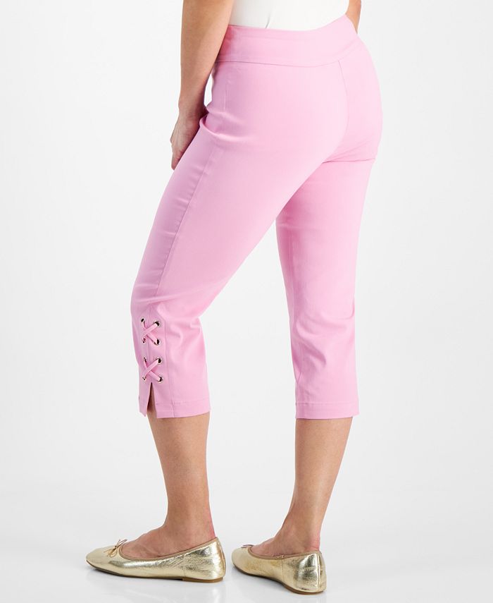 JM Collection Petite Side-Lace-Up Capri Pants, Created for Macy's - Macy's