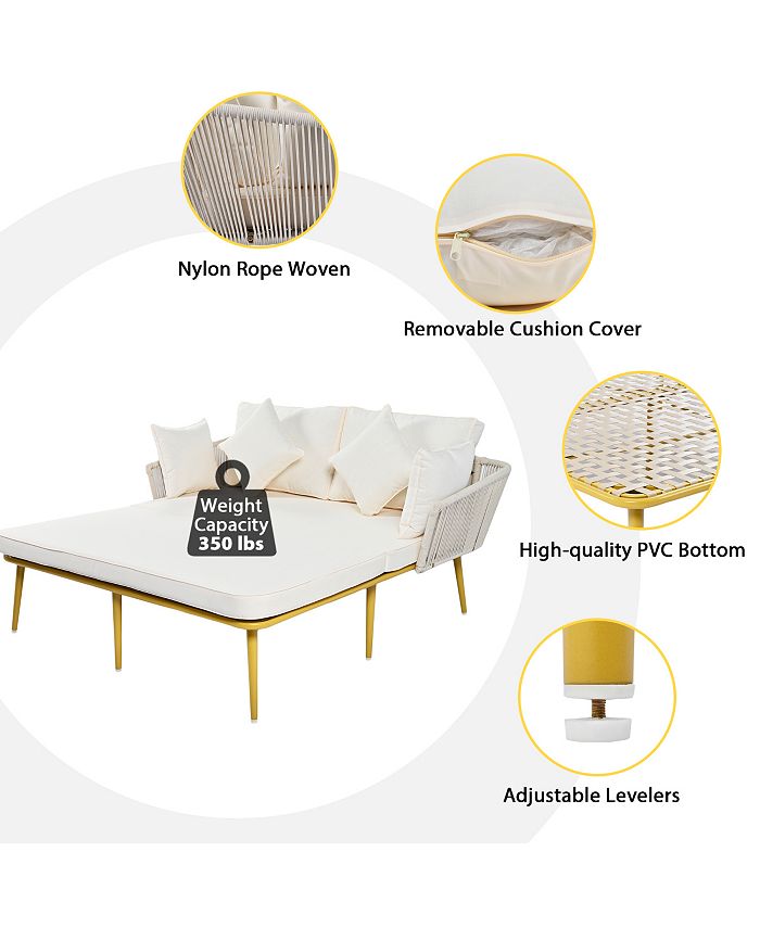 Simplie Fun Woven Nylon Outdoor Daybed Set - Gray - Macy's