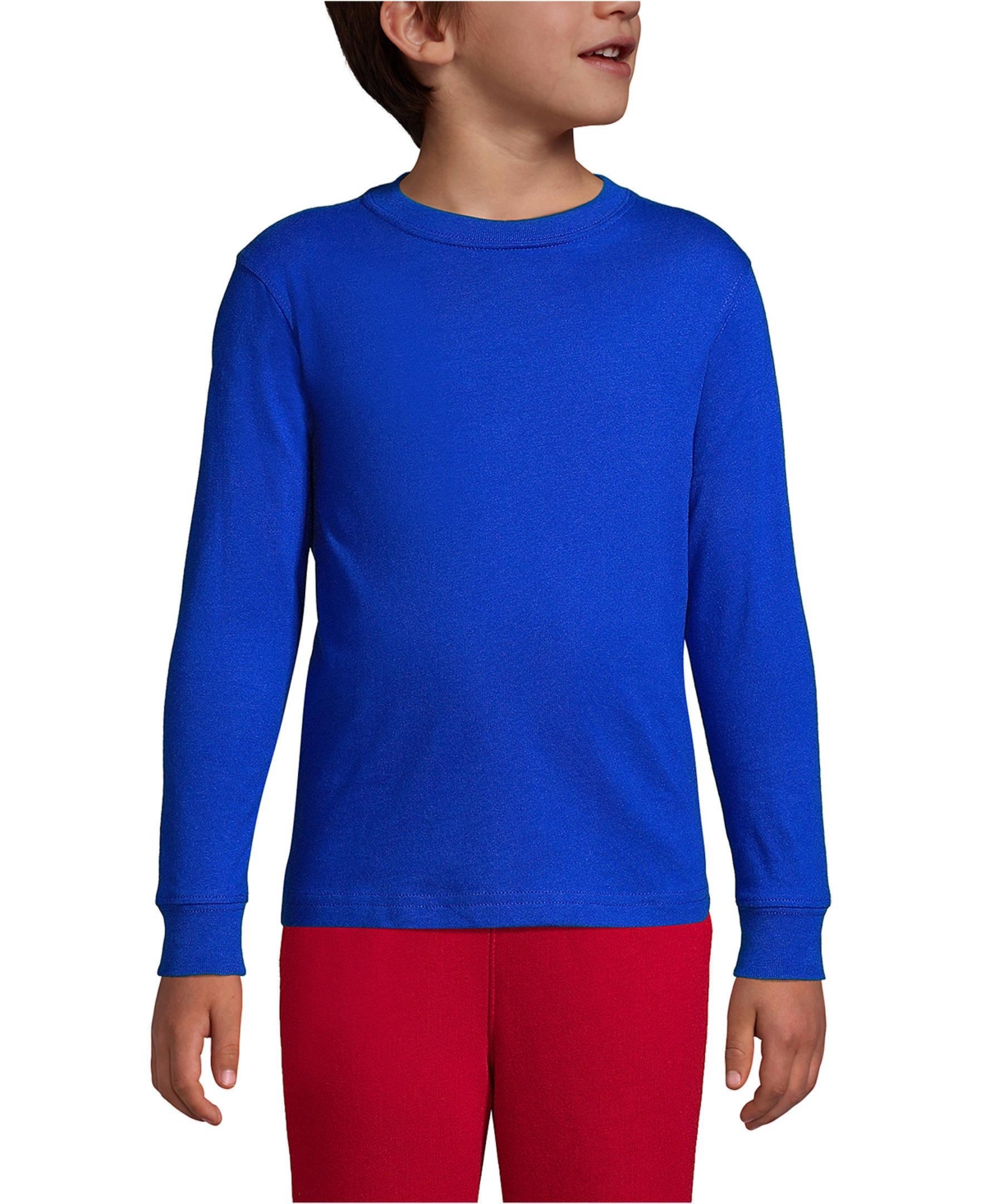 Click here for Lands End Boys Long Sleeve Essential T-shirt - Cob... prices