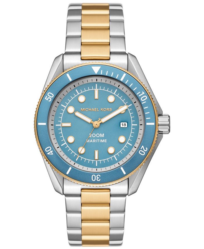 Michael Kors Men's Maritime Three-Hand Two-Tone Stainless Steel Watch ...