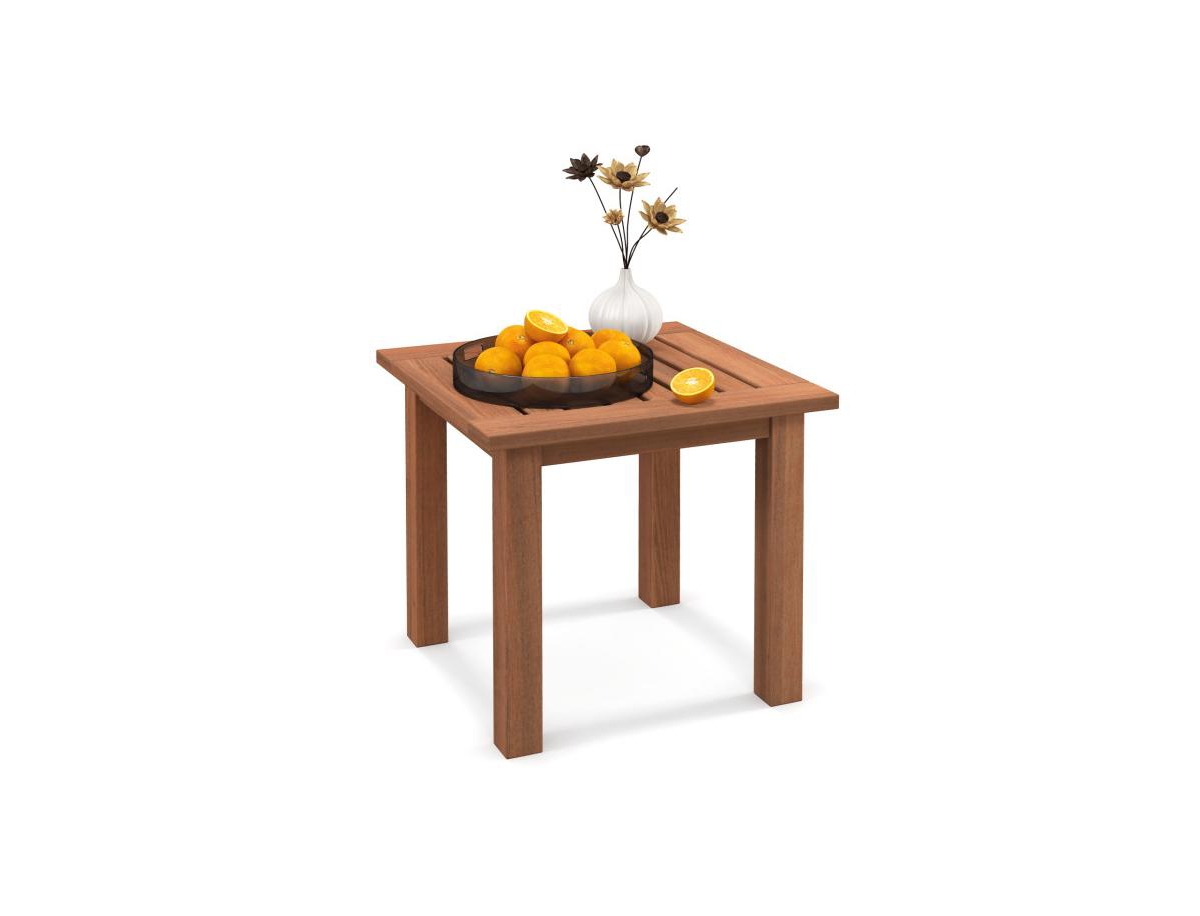 Click here for Slickblue Patio Hardwood Square Side Table with Sl... prices