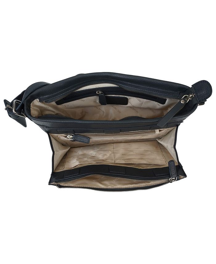 Mancini Pebble Loretta Leather Crossbody Handbag with Organizer - Macy's