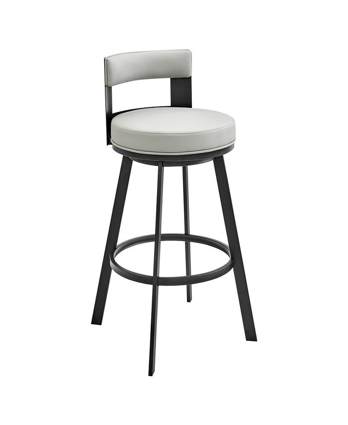 Armen Living Flynn 26" Swivel Counter Stool in Metal with Light Faux ...