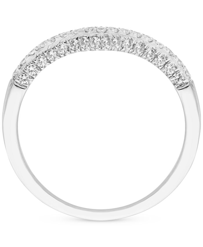 Macy's Diamond Front & Side Contour Band (1/3 ct. t.w.) in 14k White ...