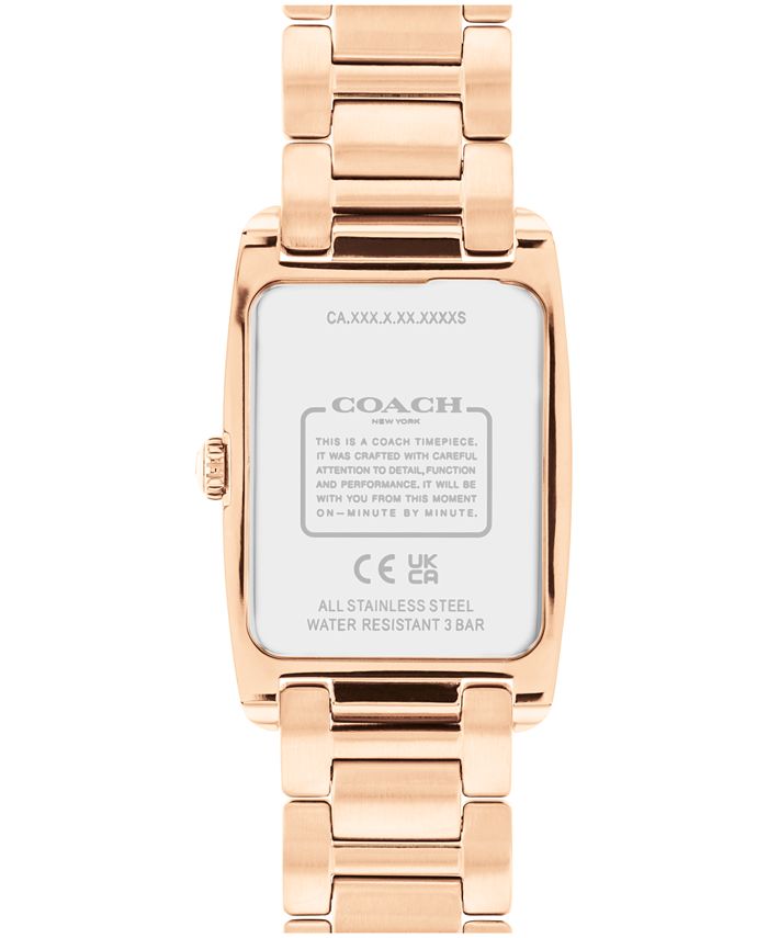 COACH Women's Reese Rose Gold-Tone Stainless Steel Crystal Watch 24mm ...