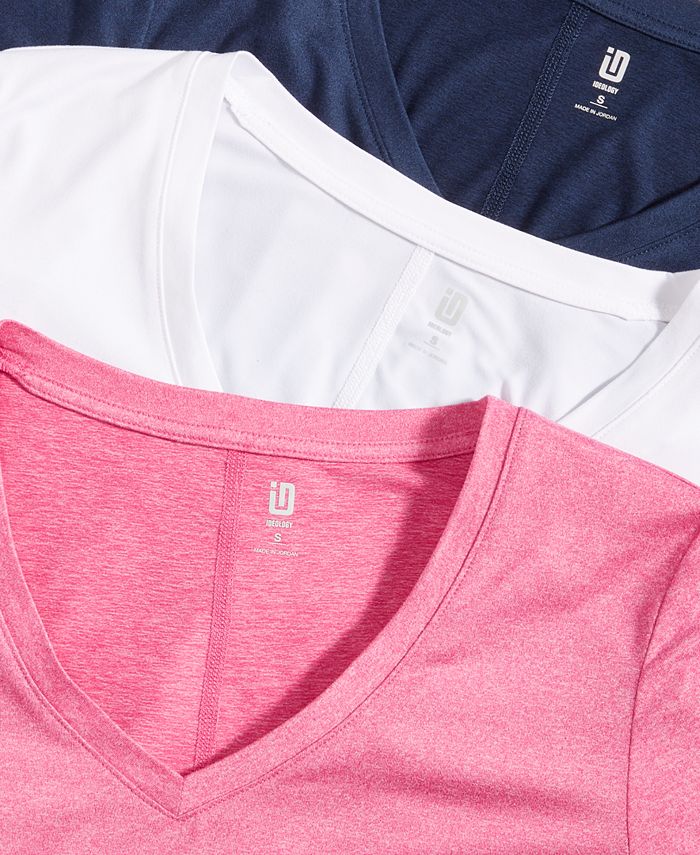 ID Ideology Women's Essentials V-Neck T-Shirt, Pack of 3, Created for ...