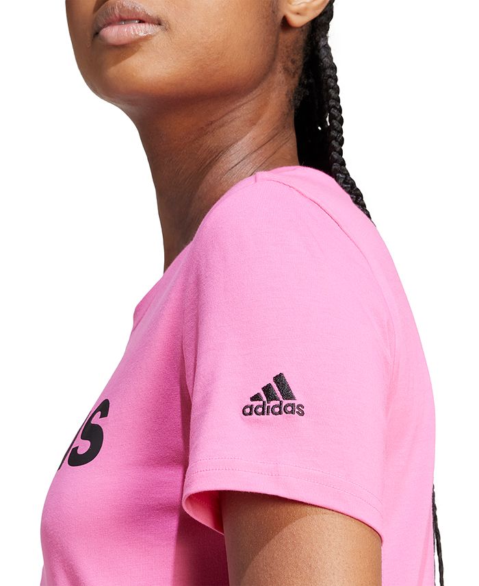 adidas Women's Essentials Cotton Linear Logo T-Shirt - Macy's