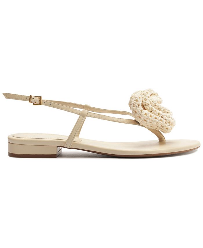 Arezzo Women's Isla Flower Flat Sandals - Macy's