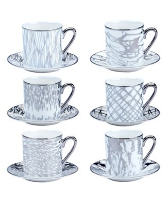 Certified International Matrix Espresso Cups & Saucers Set, Service for ...