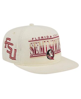 Men's New Era White Florida State Seminoles Throwback Golfer Corduroy ...