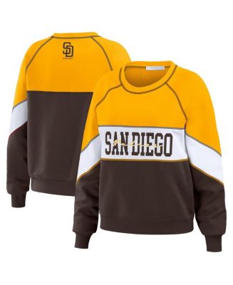 Women's WEAR by Erin Andrews Gold, Brown San Diego Padres Crewneck ...