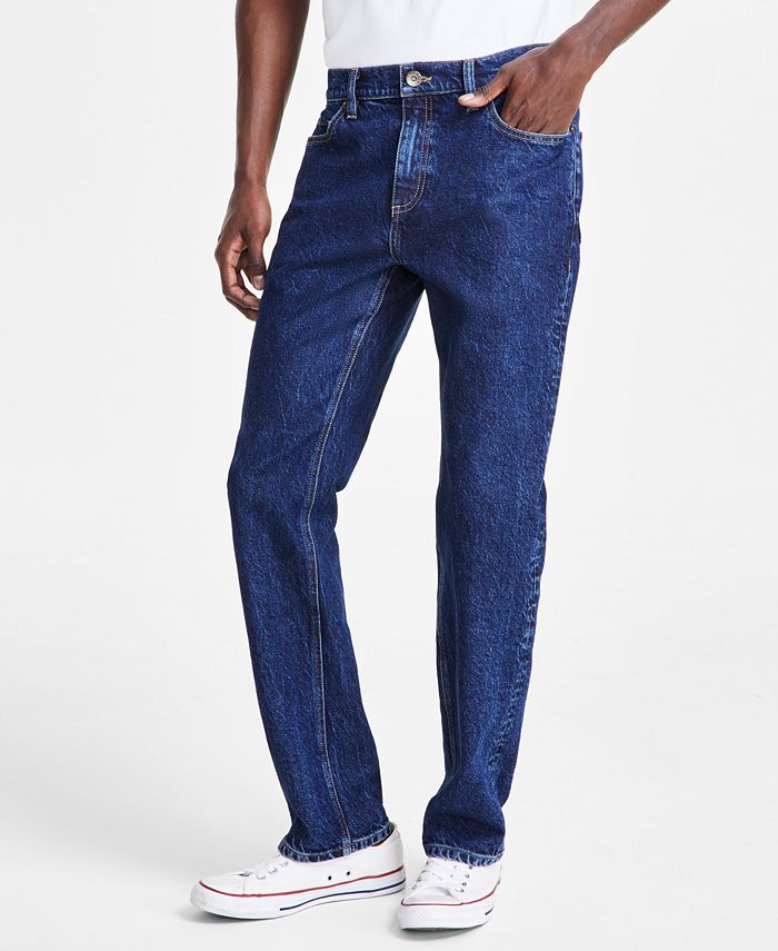 Sun + Stone Men's Straight Fit Indigo Blue Jeans - Macy's