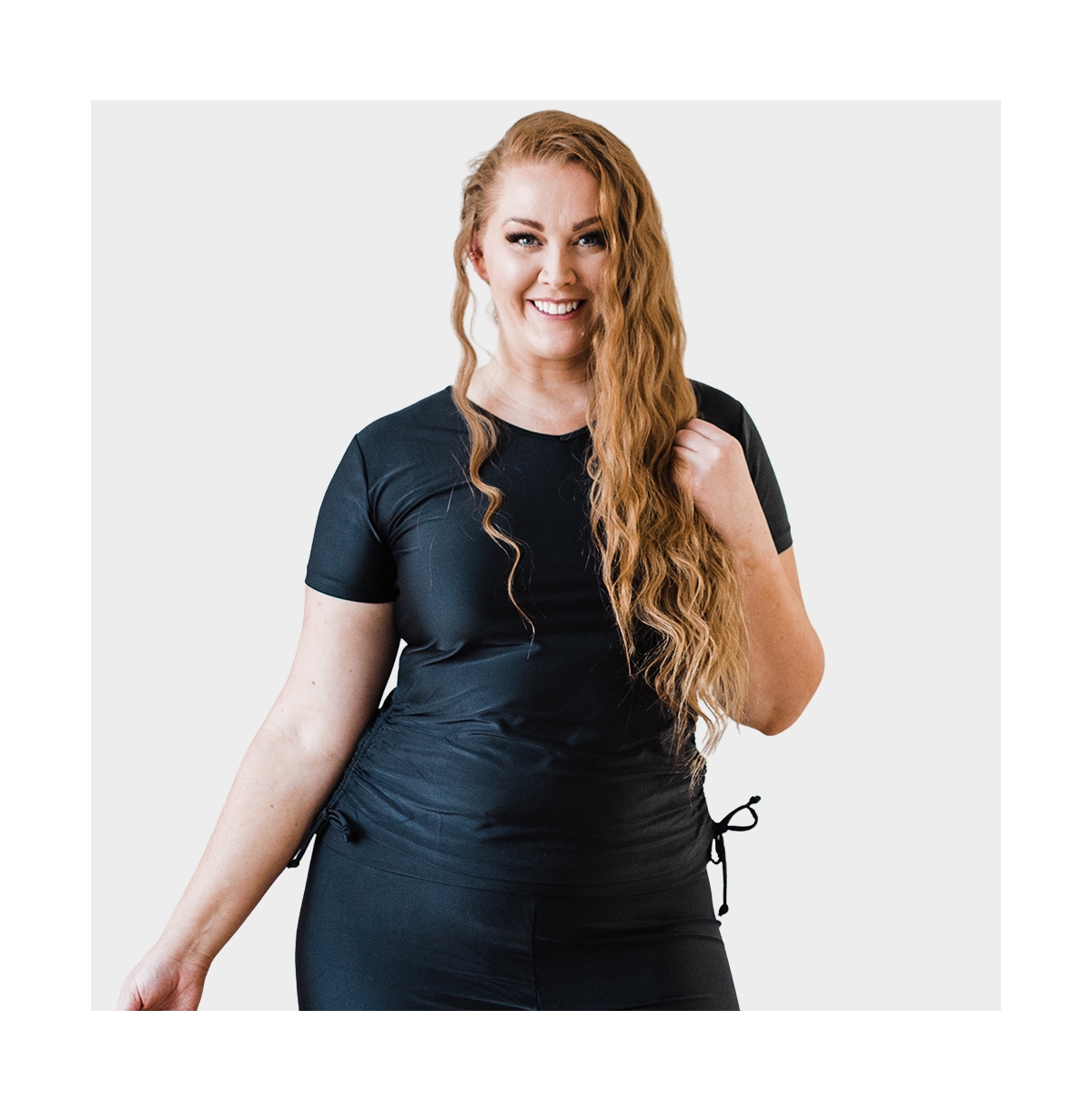 Click here for Calypsa Plus Size Adele Swim Top - Black prices