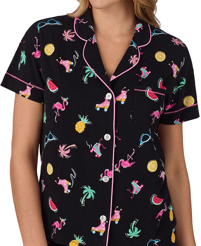 Cuddl Duds Women's 2-Pc. Notched-Collar Shortie Pajamas Set - Macy's