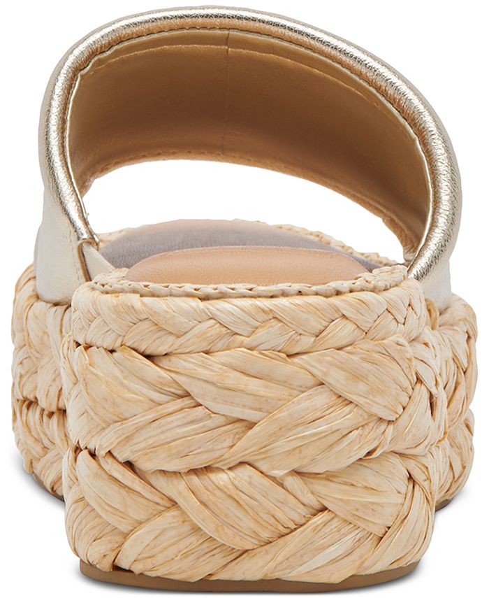 Dolce Vita Women's Chavi Raffia Flatform Slide Sandals - Macy's