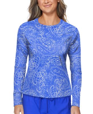 Raisins Juniors' Summer Time Paisley Rash Guard Top - Macy's