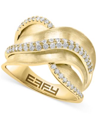 EFFY® Diamond Crossover Statement Ring (1/2 ct. t.w.) in 14k Gold - Macy's