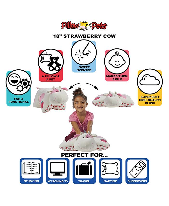 Pillow Pets Sweet Scented Strawberry Cow Puff - Macy's