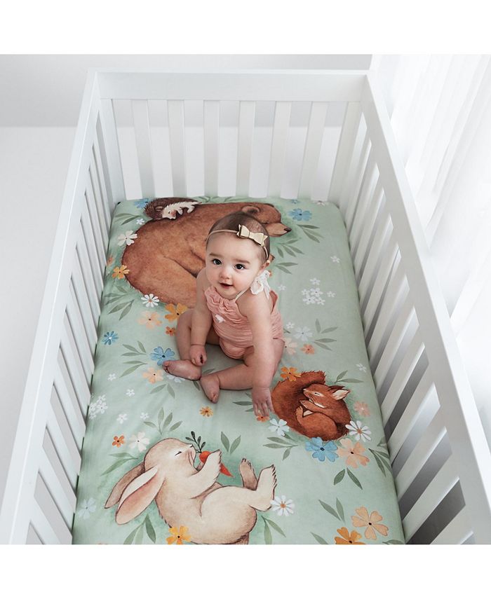 Rookie Humans Enchanted Meadow Cotton Sateen Fitted Crib Sheet - Macy's
