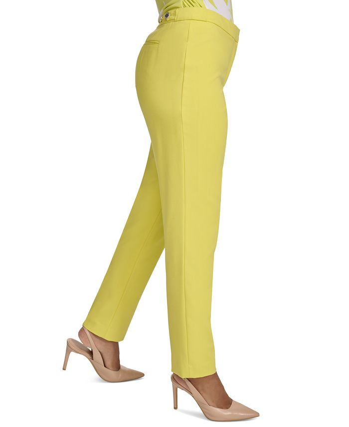 Calvin Klein Petite Lux Highline Tab-Waist Pants - Macy's