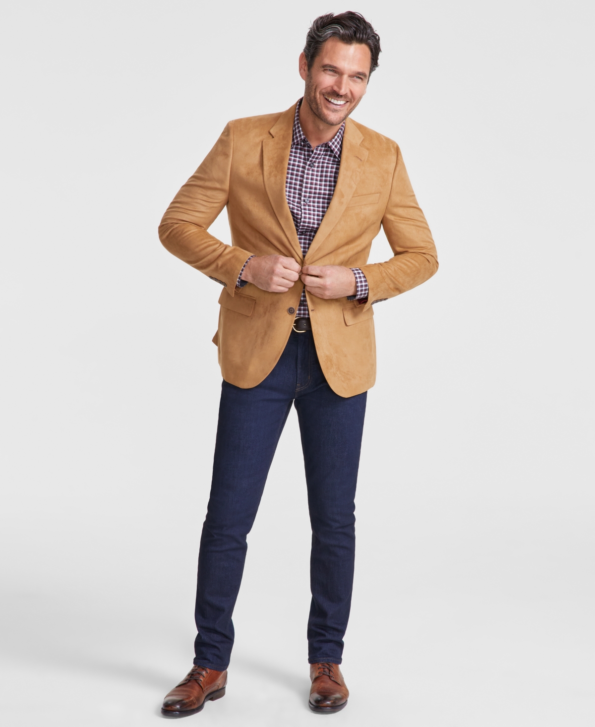 Click here for Nautica Mens Modern-Fit Faux-Suede Sport Coat - Ca... prices