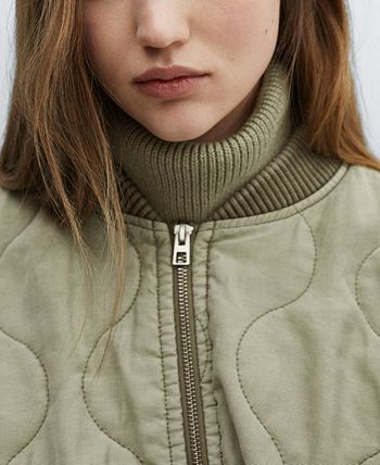 MANGO Women's Quilted Bomber Jacket - Macy's