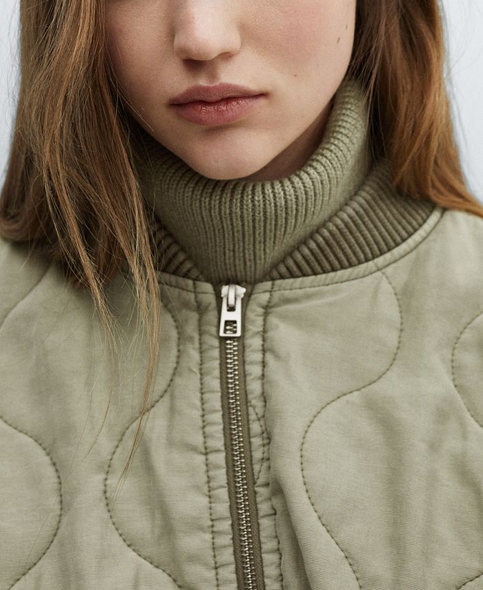 MANGO Women's Quilted Bomber Jacket - Macy's