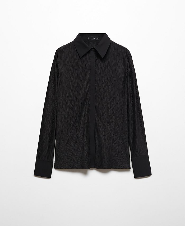 MANGO Women's Buttons Detail Textured Shirt - Macy's
