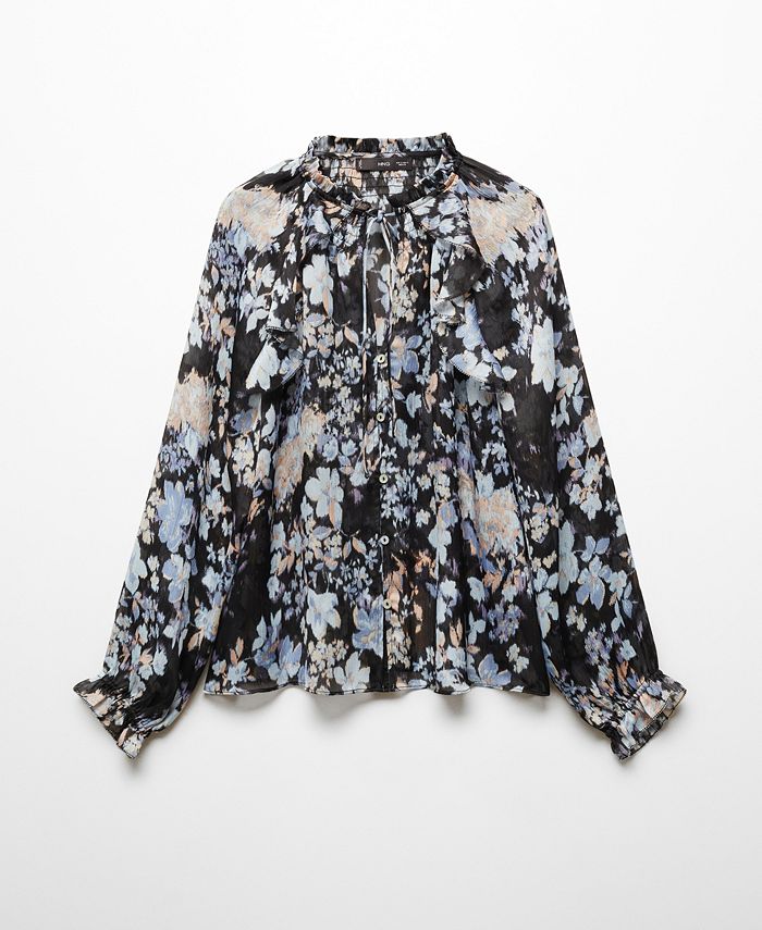 MANGO Women's Floral-Print Flowy Blouse - Macy's