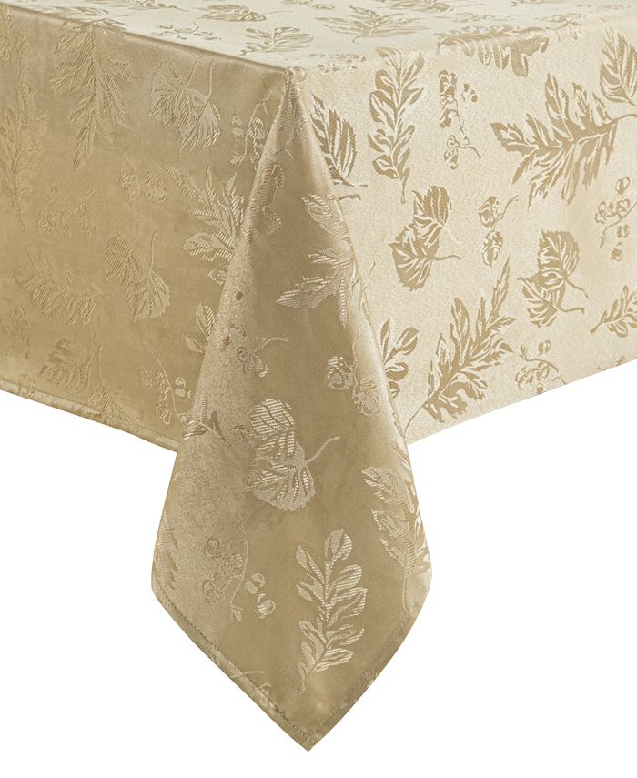 Elrene Elegant Woven Leaves Jacquard Damask Tablecloth, 60" x 102" - Macy's