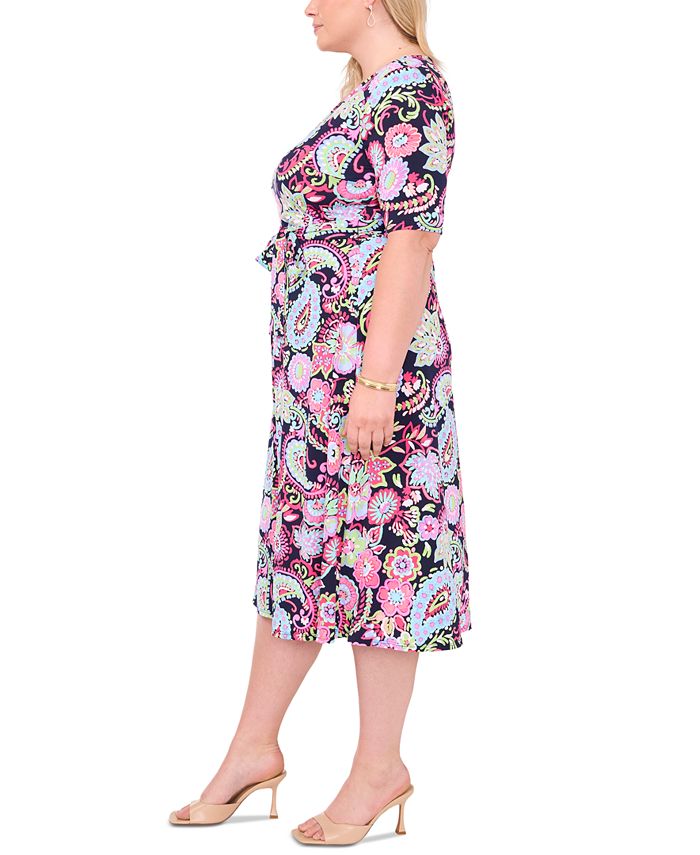 MSK Plus Size Paisley-Print Midi Dress - Macy's