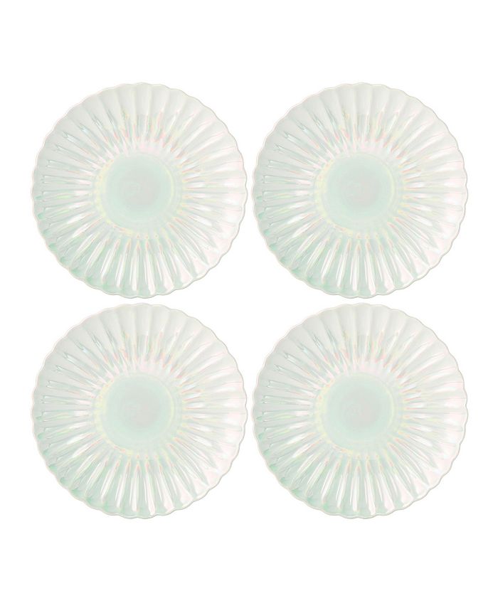 Godinger Blush Scalloped Iridecent Appetizer Plates - Macy's
