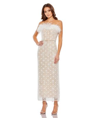 Women's Embellished Strapless Column Dress - Macy's