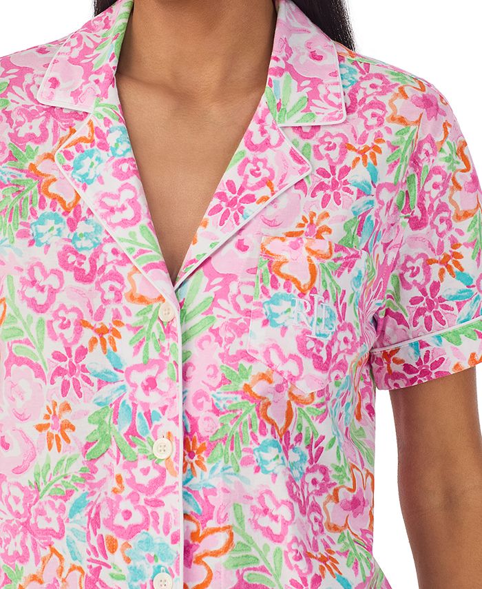 Lauren Ralph Lauren Women's 2-Pc. Short-Sleeve Notch-Collar Bermuda ...