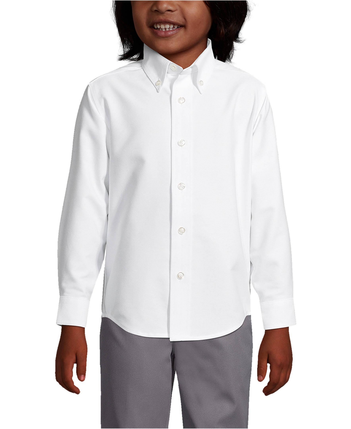 Click here for Lands End Little Boys Long Sleeve Solid Oxford Dre... prices