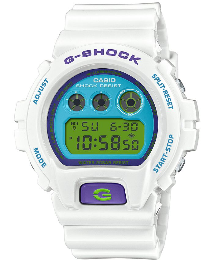 G-Shock Men's Digital White Resin Strap Watch 50mm, DW6900RCS-7 - Macy's