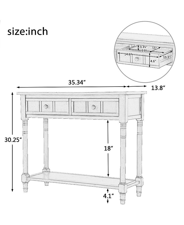 Simplie Fun Daisy Series Console Table Traditional Design With Two ...