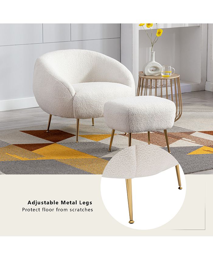 Simplie Fun Modern Comfy Leisure Accent Chair, Teddy Short Plush ...