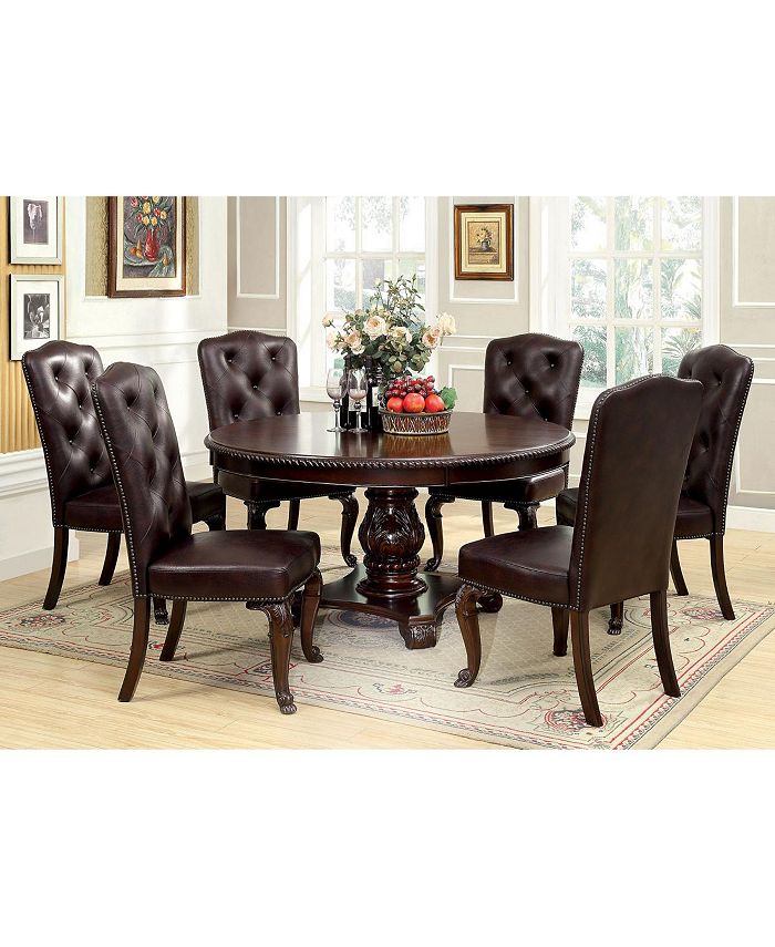Simplie Fun Traditional Formal Set of 2 Side Chairs Cherry Solid wood ...