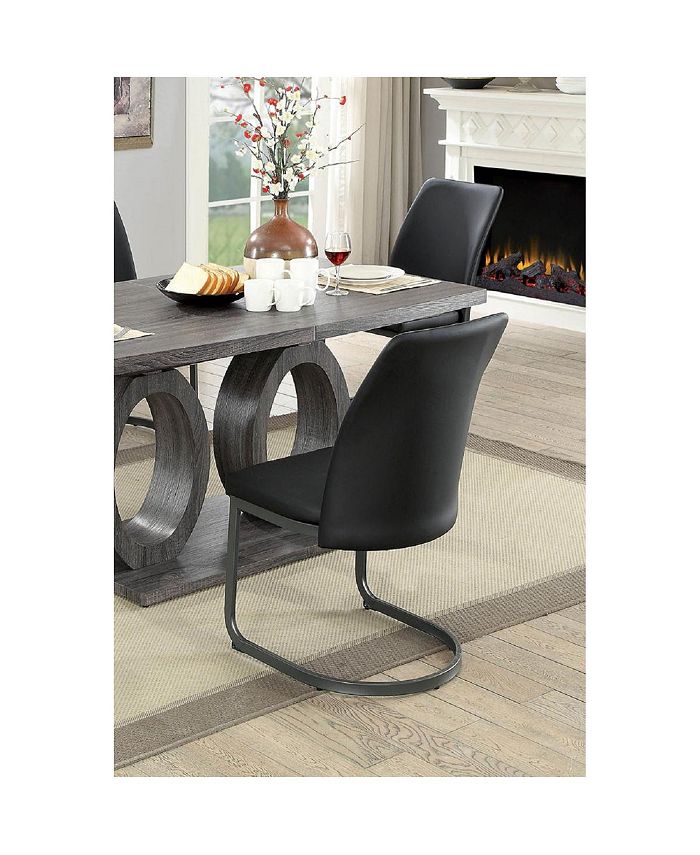 Simplie Fun 2 Piece Contemporary Dark Gray U-Shaped Base Side Chairs ...