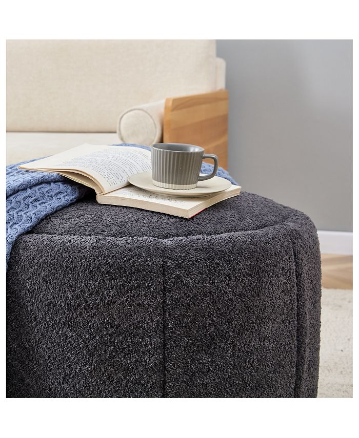 Simplie Fun Modern Living Room Fabric Ottoman Dressing Room Stainless ...