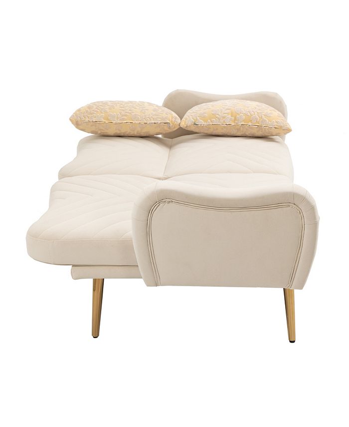 Simplie Fun Couches For Living Room 65 Inch, Mid Century Modern Velvet ...