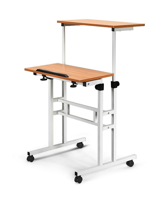Slickblue 2 in 1 Height Adjustable Sit Standing Computer Desk - Macy's