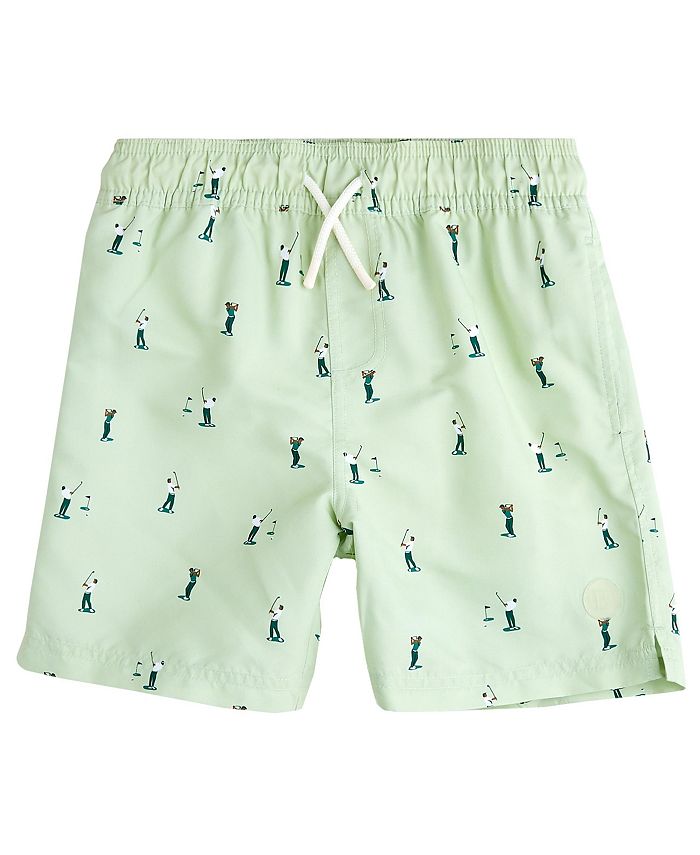 Brooks Brothers Big Boys Golfer Print Swim Trunks - Macy's