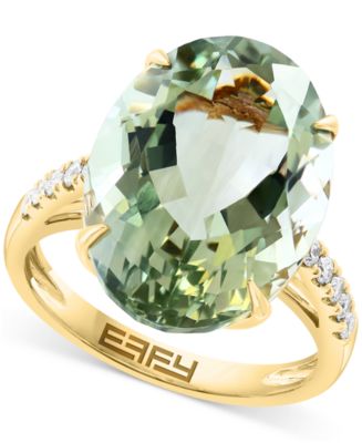 EFFY® Green Quartz (12-1/10 ct. t.w.) & Diamond (1/5 ct. t.w ...