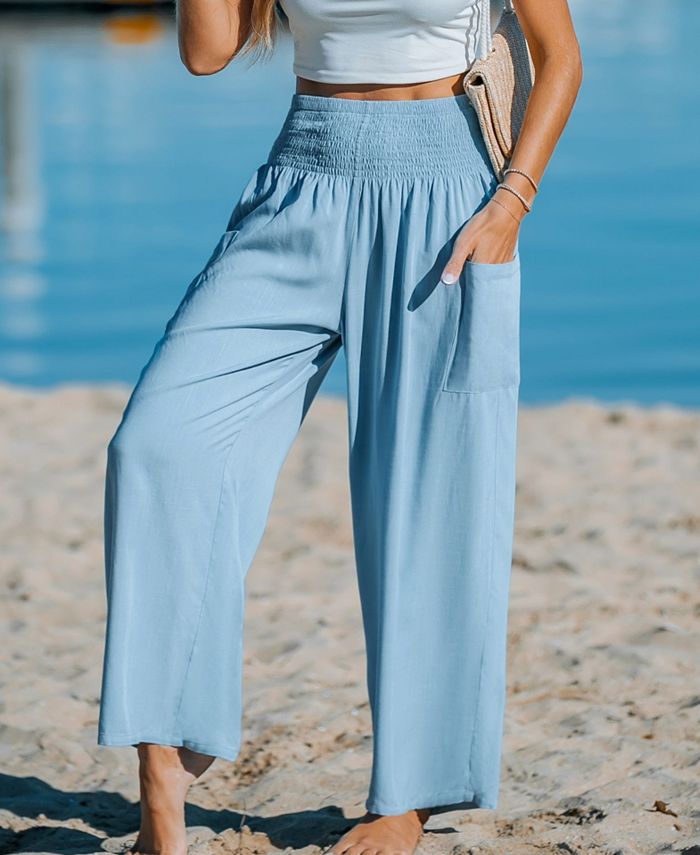 CUPSHE Women's Powder Blue Straight Leg Utility Pants - Macy's